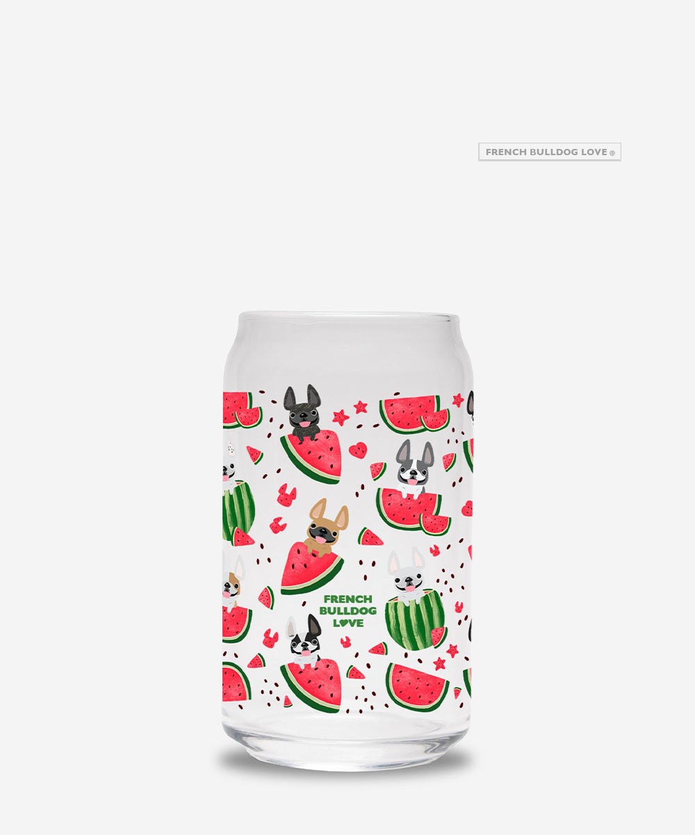 Fresh Melons Glass Can – French Bulldog Love