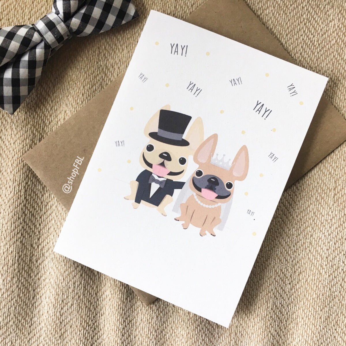 Frenchie Yay! French Bulldog Wedding Card – French Bulldog Love