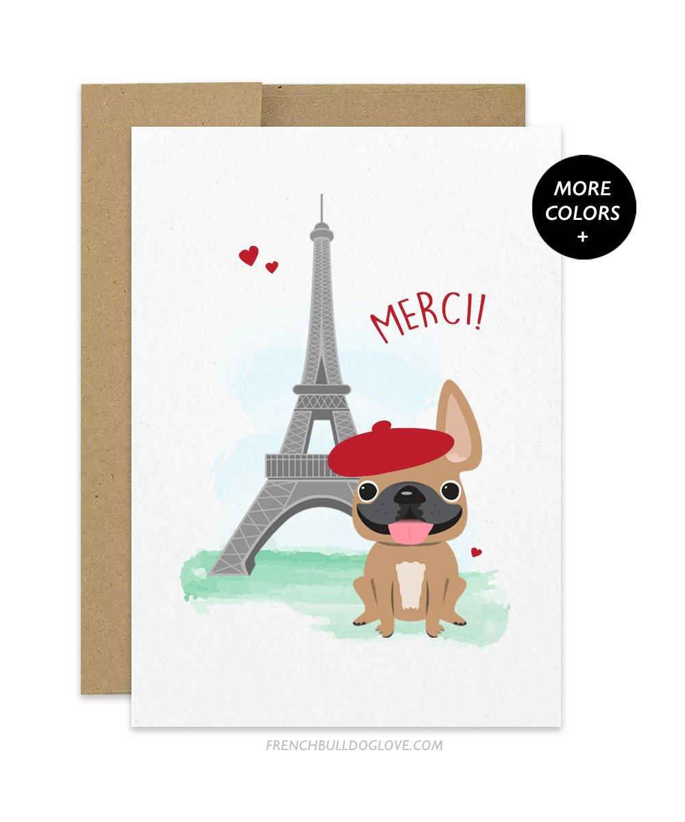 Merci! French Bulldog Thank You Card – French Bulldog Love