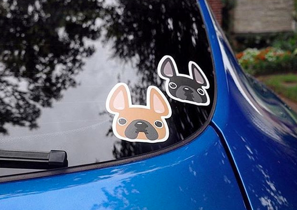 White / French Bulldog Mini Sticker – French Bulldog Love