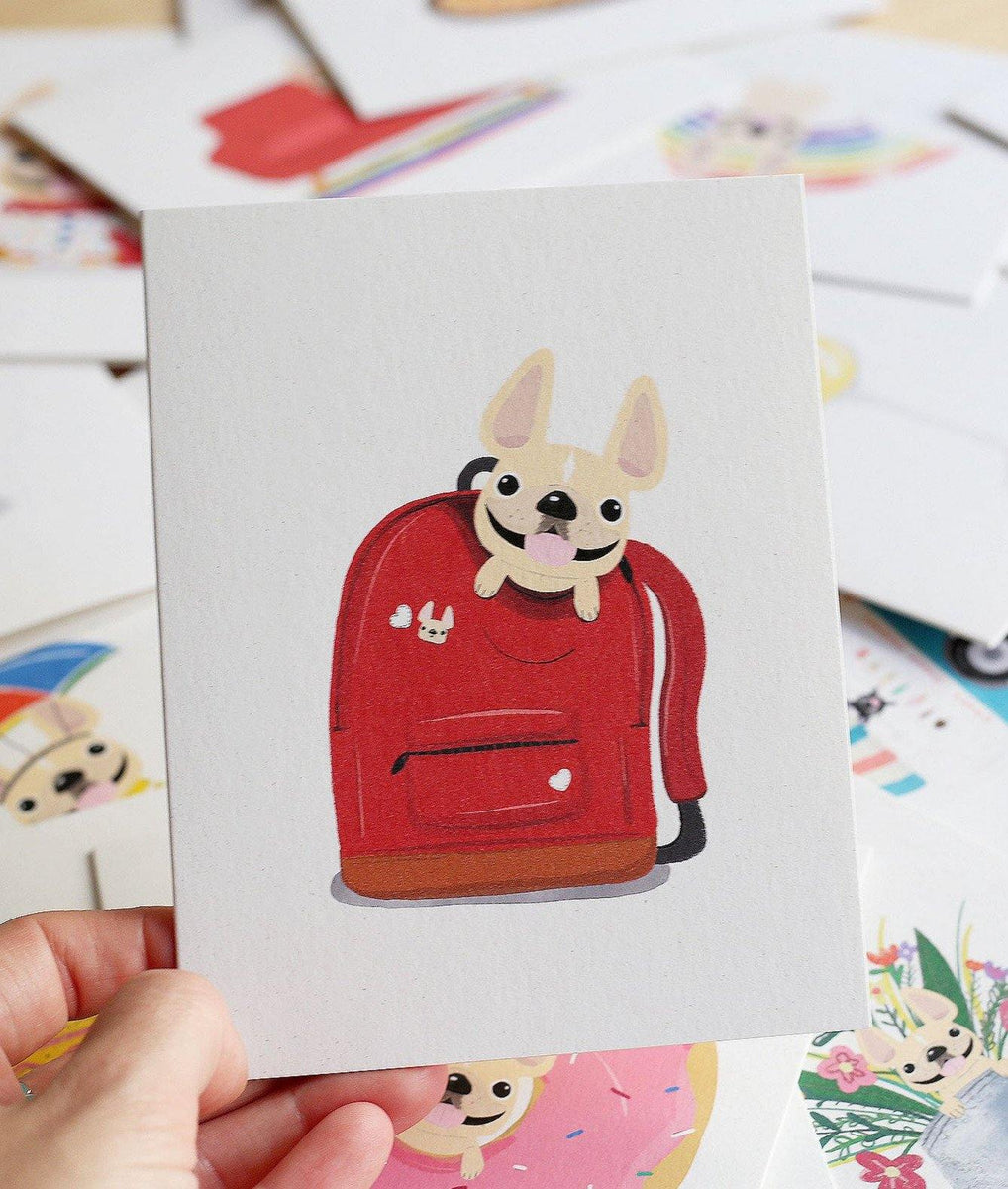 #100DAYPROJECT French Bulldog Note Cards Box Set of 12 - BACKPACK ...