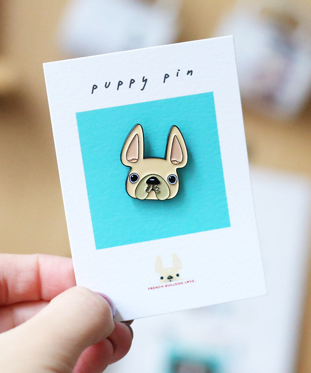 French Bulldog Enamel Pin - Cream Frenchie – French Bulldog Love