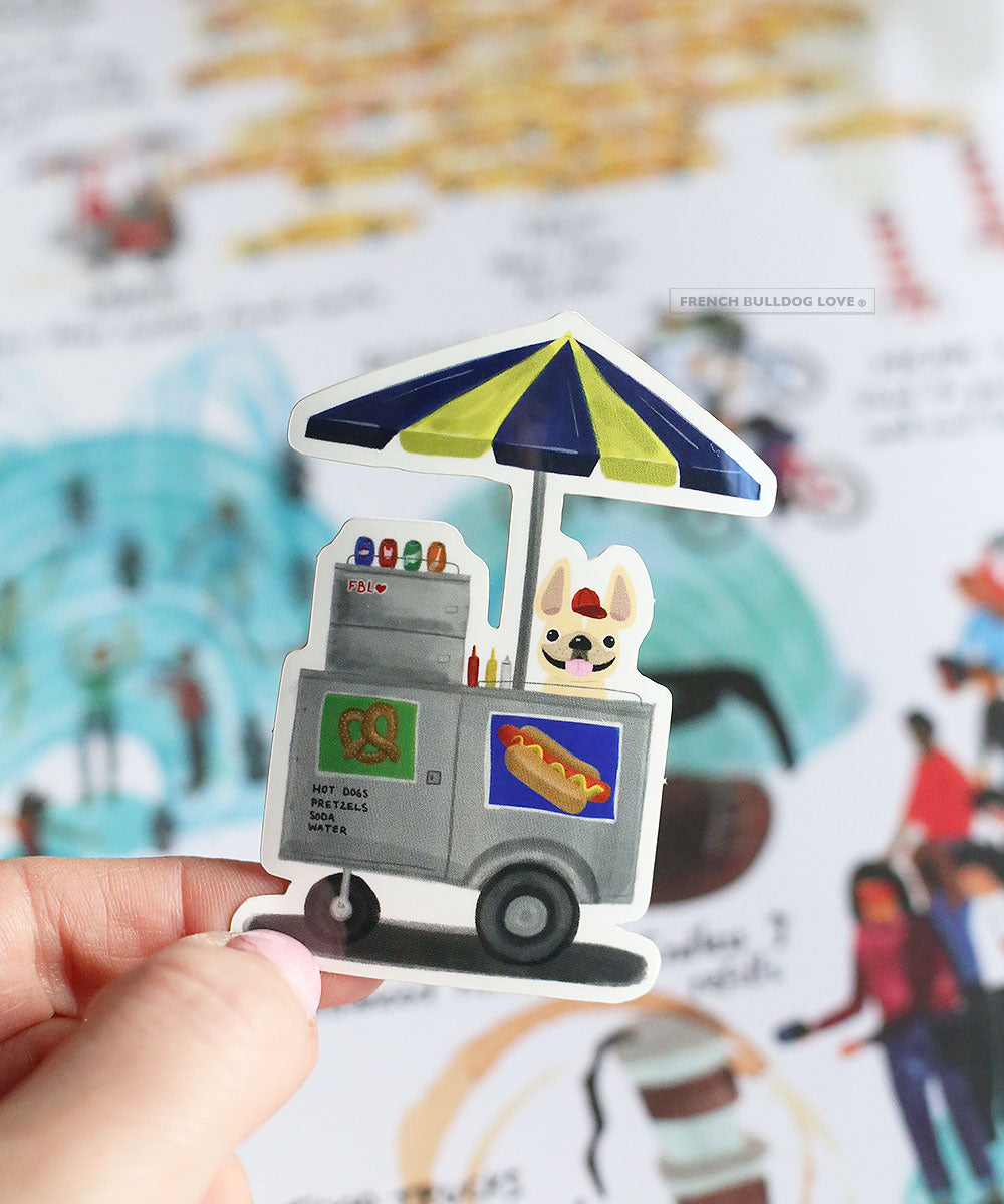 #100DAYPROJECT 57/100 - FOOD CART VINYL FRENCH BULLDOG STICKER – French ...