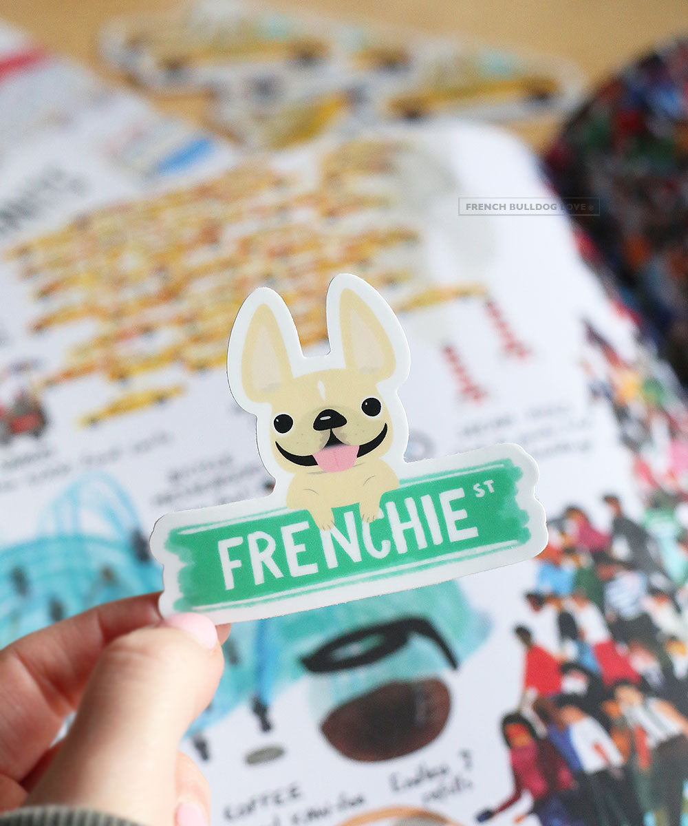 #100DAYPROJECT - FRENCHIE STREET VINYL FRENCH BULLDOG STICKER – French ...